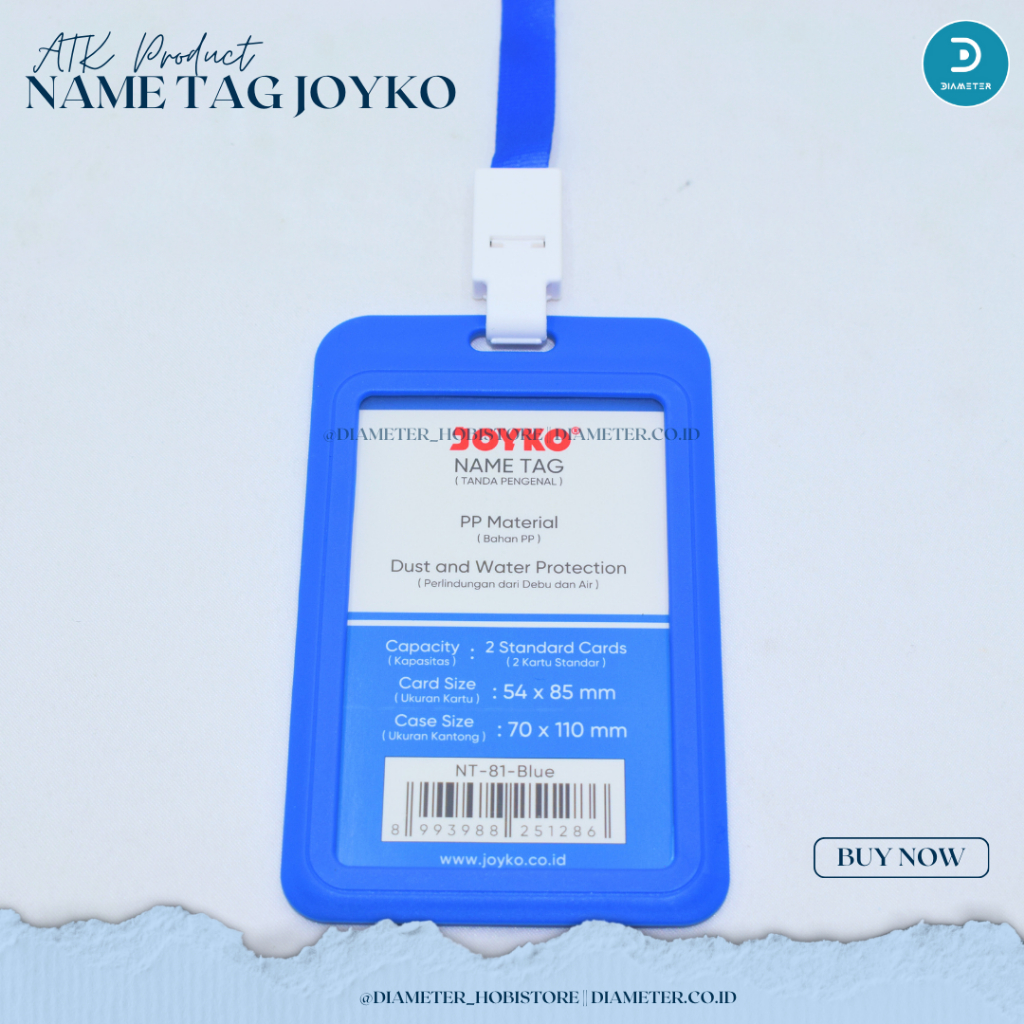 Jual Name Tag Tanda Pengenal Gantungan Kartu Nama Joyko | Shopee Indonesia