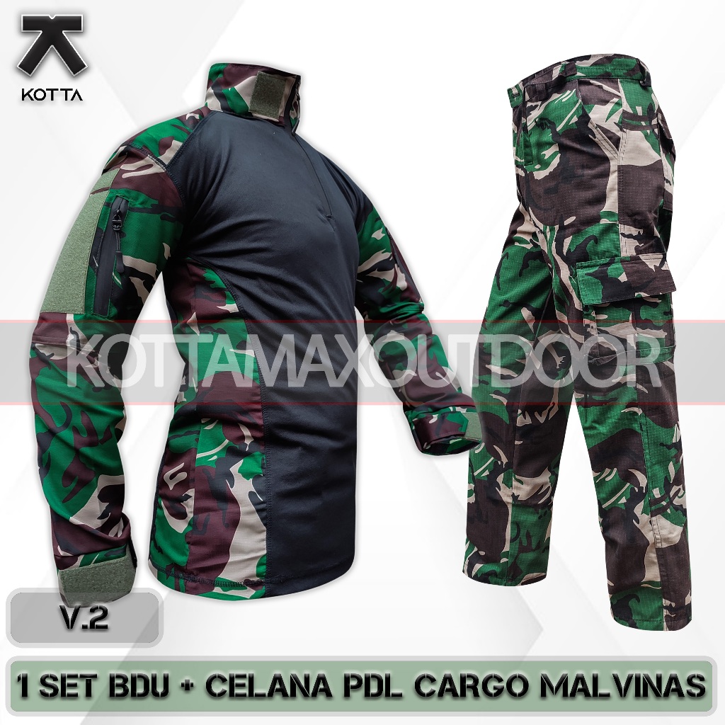 Jual SATU SET SETELAN BAJU KAOS BDU TACTICAL COMBAT SHIRT CELANA PDL PANJANG CARGO LORENG TNI ...