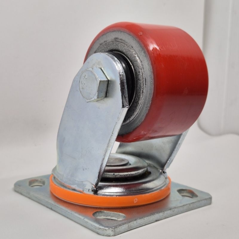 Jual Roda Troli PU Merah / Roda Pu Merah Polyurethane Heavy Duty 3 Inch ...