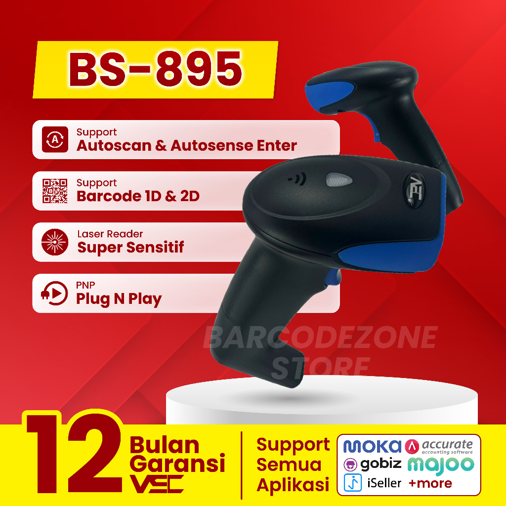 Jual 2D BARCODE SCANNER E-FAKTUR VSC BS-895 (QR CODE-EFAKTUR) TANPA ...