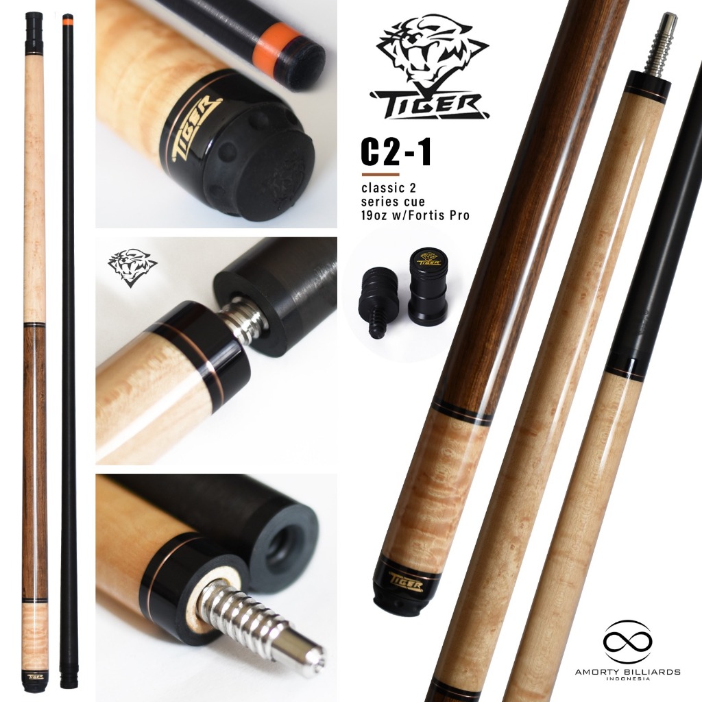 Jual Tiger C2 - 1 "Classic 2" Series Cue / Stick Play Billiard | Shopee ...