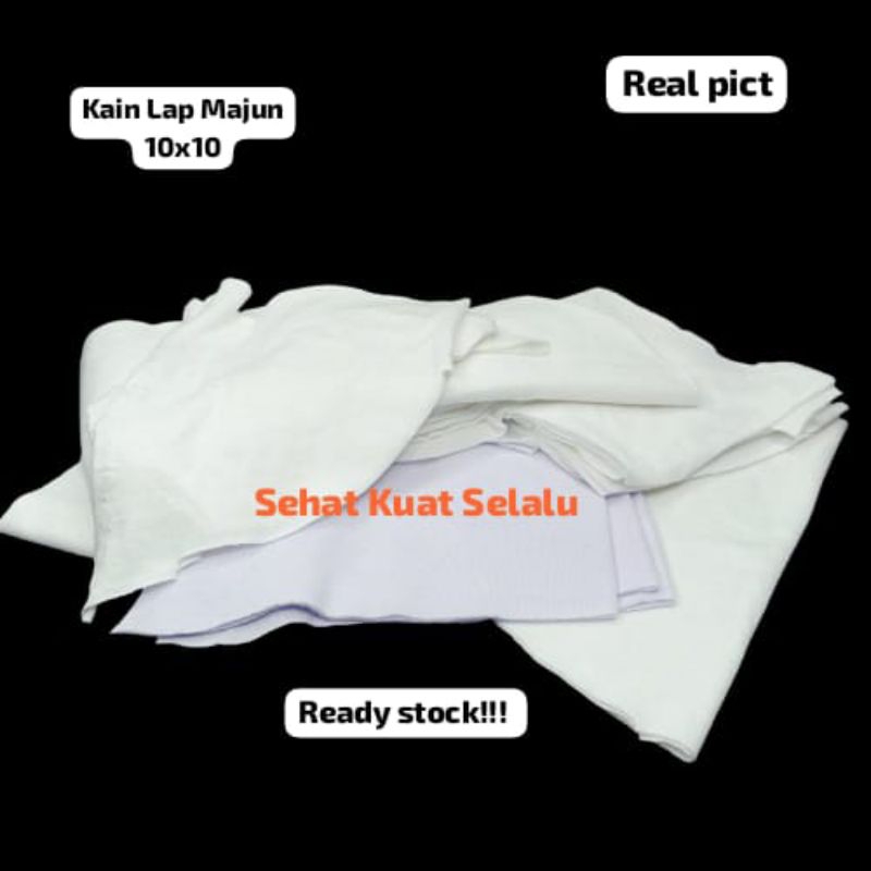 Jual kain Lap Majun Perca Putih Ukuran 10x10cm Serbaguna Isi 1kg ...