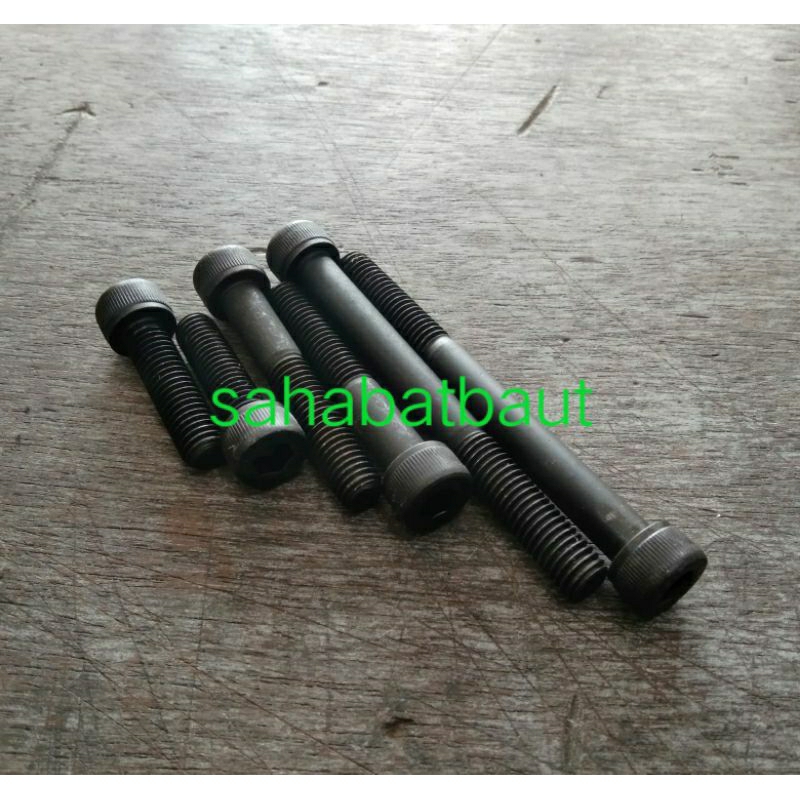 Jual M12 x 20 x 25 x 30 x 40 x 45 x 50 x 55 x 60 x 65 x 70 baut L baja hitam 12.9 hex socket ...