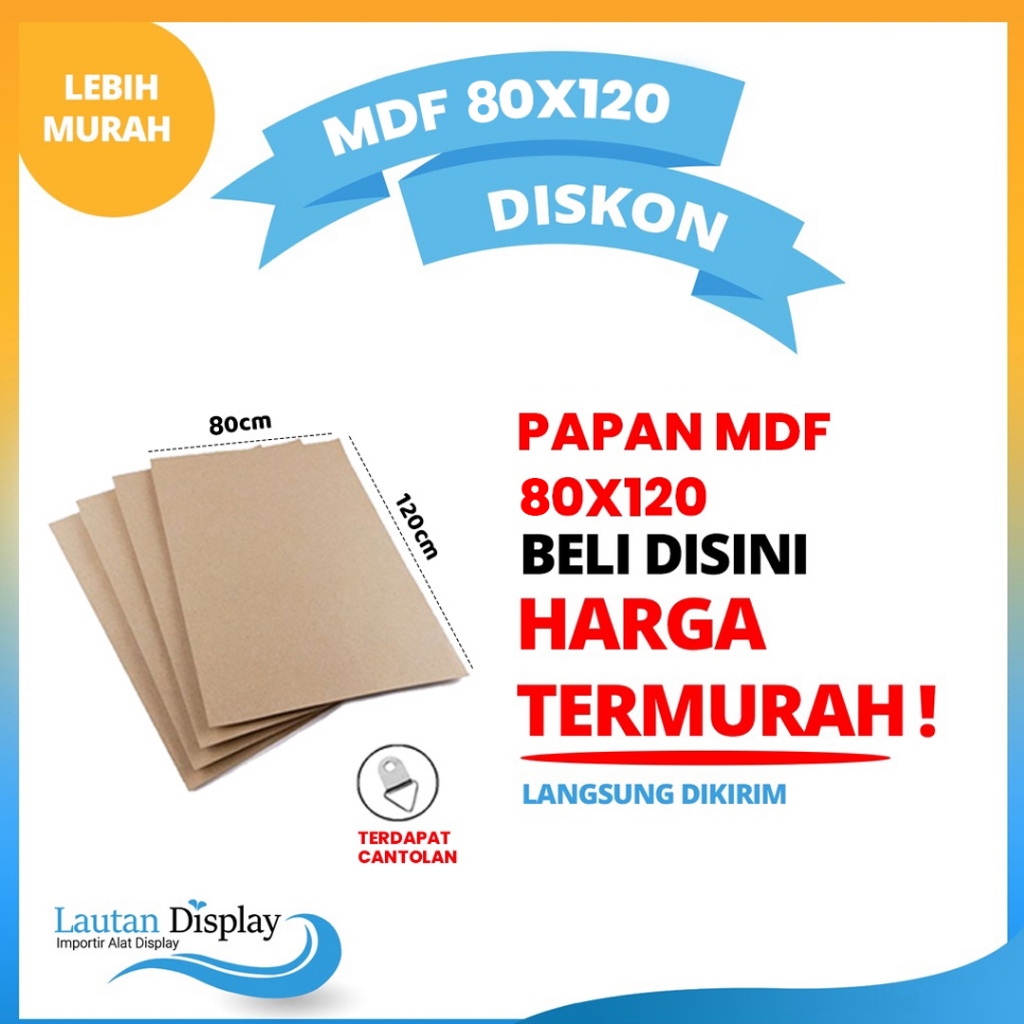 Jual Papan MDF Jumbo Besar Ukuran 80x120 Tebal 9 mm Cokelat List Hitam ...