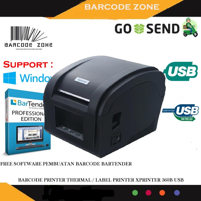 Jual PRINTER BARCODE THERMAL / LABEL PRINTER XPRINTER XP-360B - USB ...