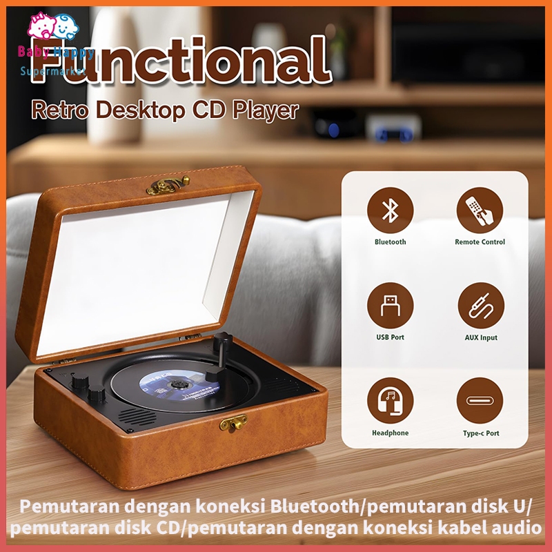 Jual Pemutar CD Retro Dengan Speaker Speaker Bluetooth Portabel Input ...