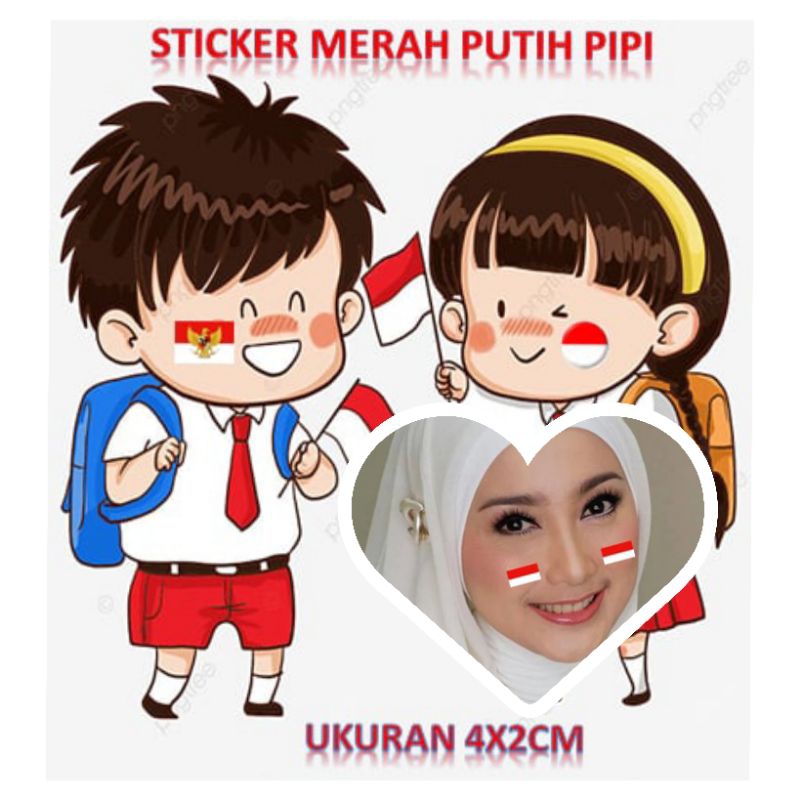 Jual sticker pipi bendera merah putih sticker muka wajah tempelan pipi ...