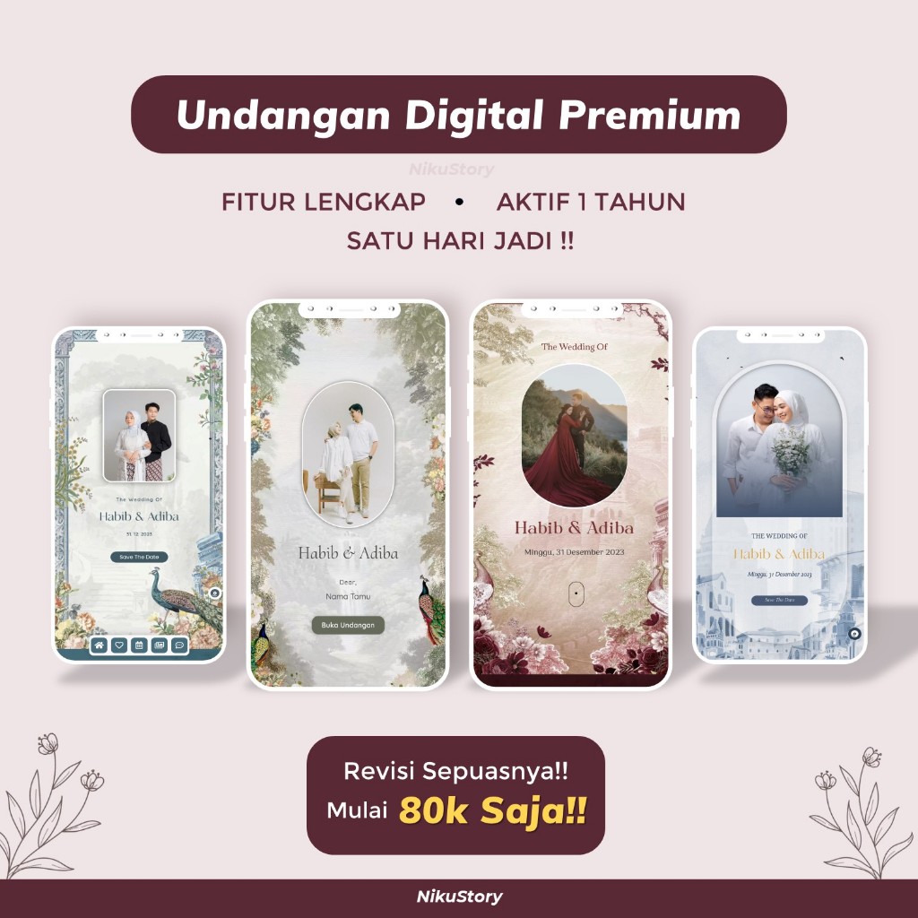 Jual Undangan Digital Website Pernikahan Art | Undangan Digital Web ...