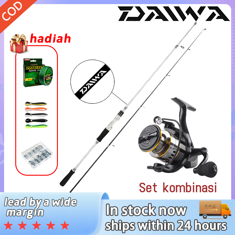 Jual DAIWA Reel Pancing Set Portable Fishing Rod Reel Set 2 Section 12 ...