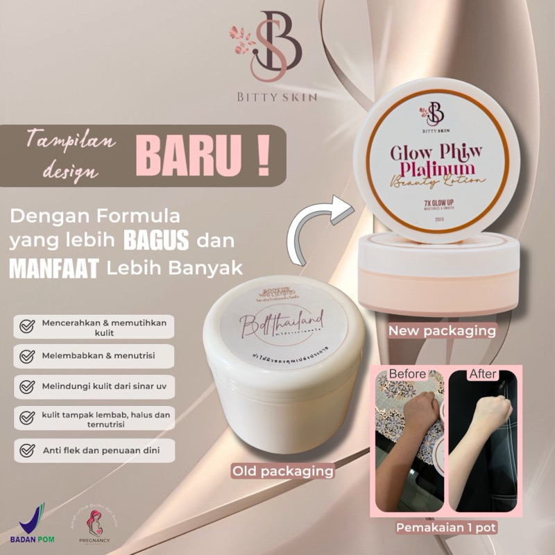 Jual BITTY.SKIN Hand & Body Lotion Platinum Glow Phiw 7X Mencerahkan ...