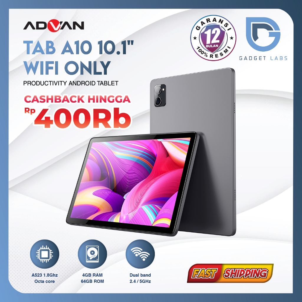Jual ADVAN TAB A10 Wifi Only 4GB/64GB | Layar 10.1” | Tablet Android 14 ...