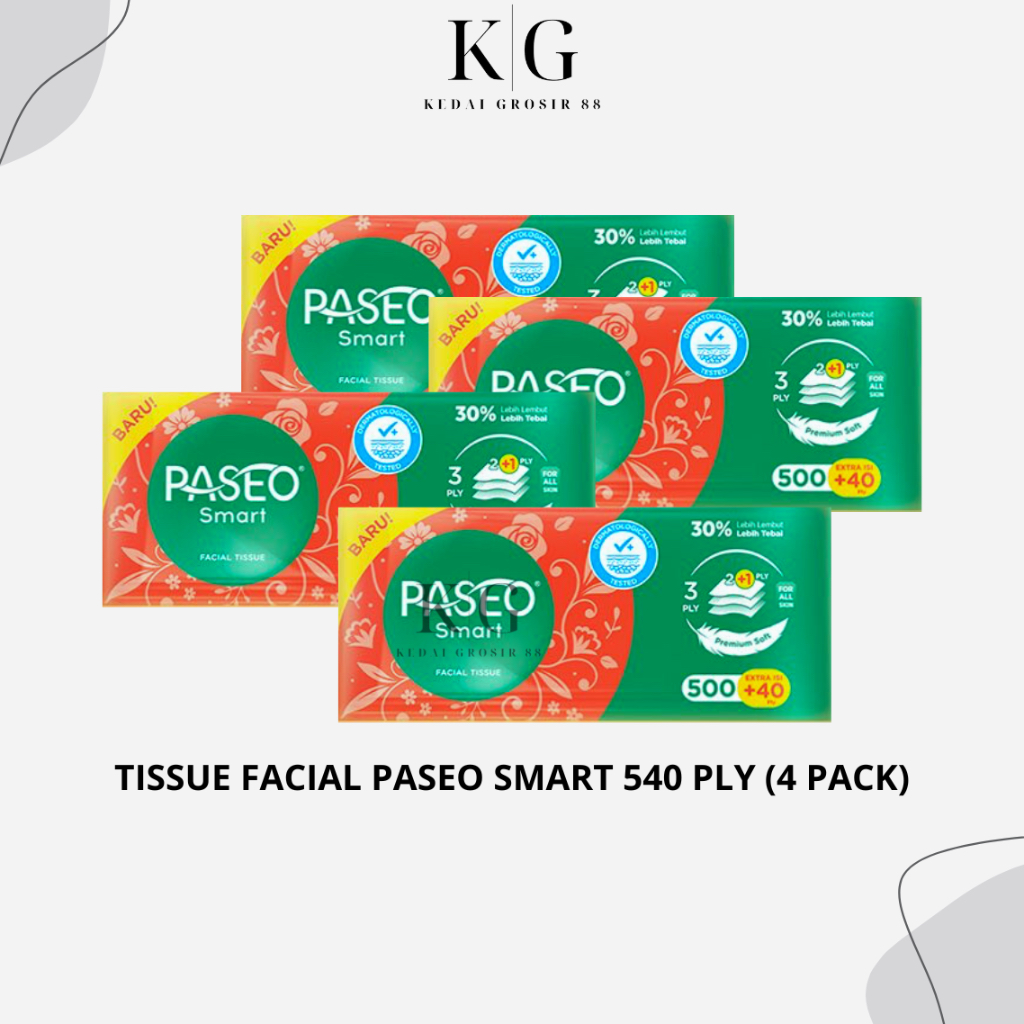 Jual PASEO Smart Tissue Facial 540 PLY (4 PACK) | Shopee Indonesia