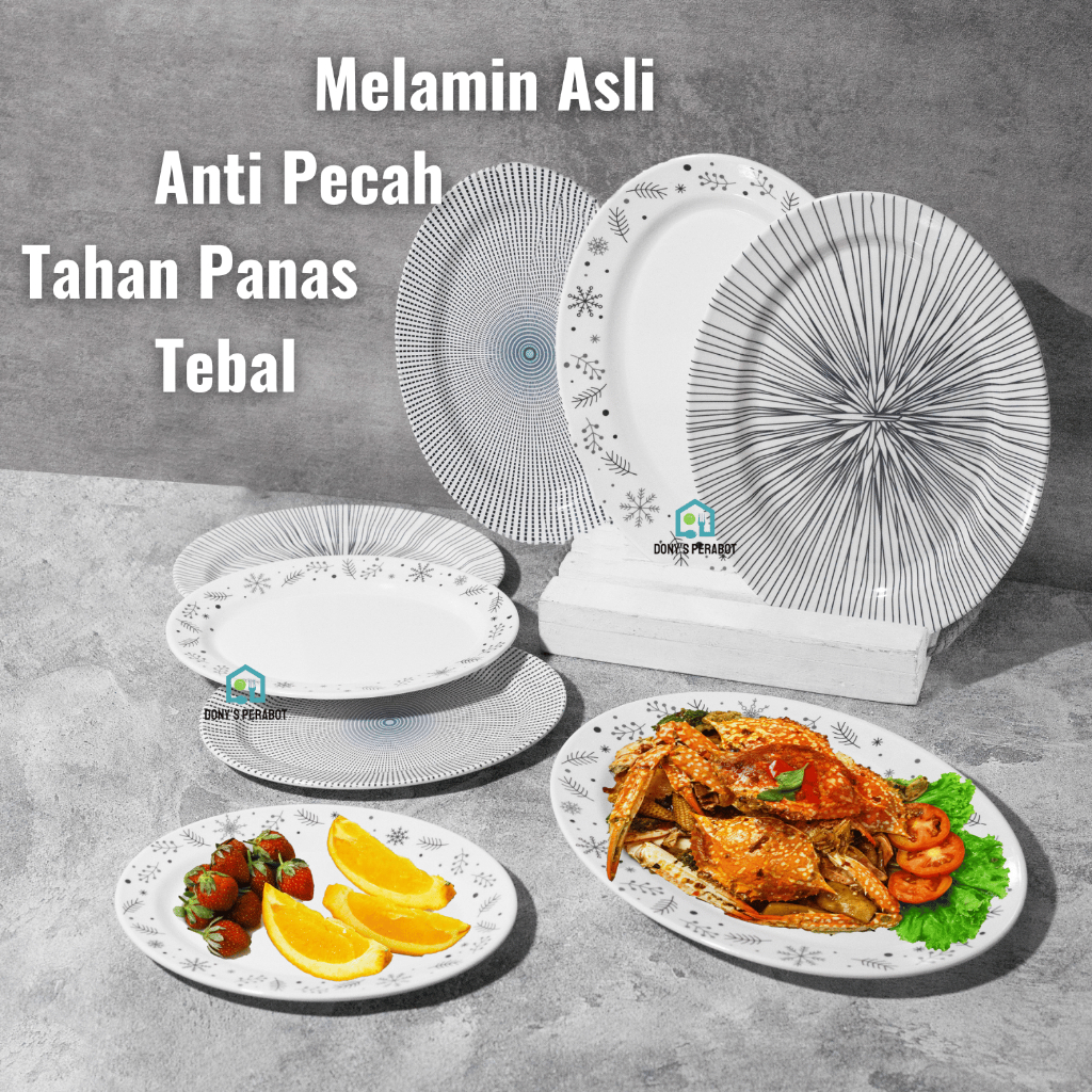 Jual Piring Oval Motif Melamin Asli Tebal 9/12 inch Piring Saji Piring ...