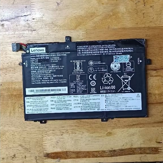Jual Baterai Laptop Lenovo Thinkpad L14 L480 L490 L580 01AV465 L17M3P54 ...