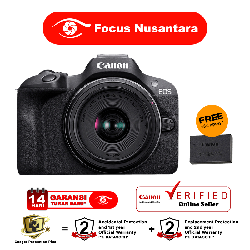 Jual Canon EOS R100 Body / EOS R 100 Kit RF-S 18-45mm Kamera Mirrorless ...