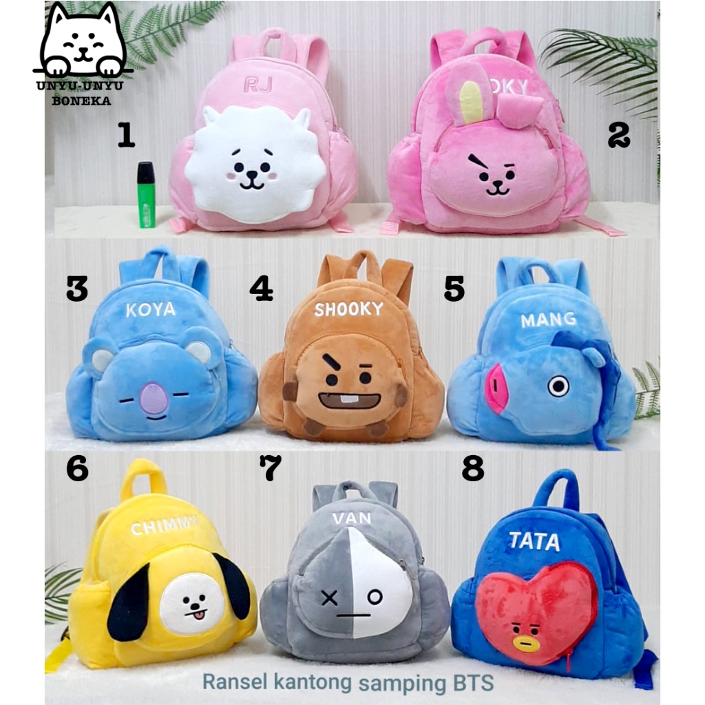 Jual Tas Ransel Sekolah M Paud Boneka bt21 bts chimmy rj koya van mang ...