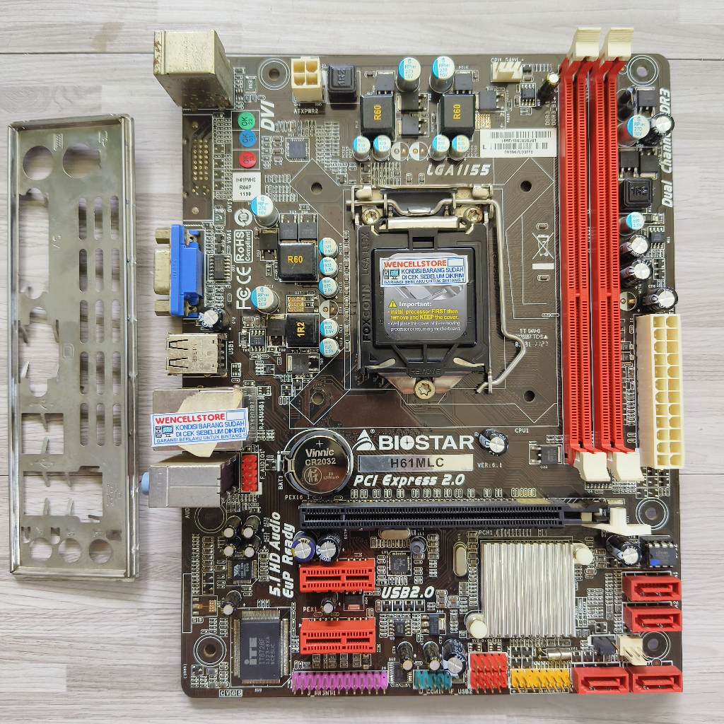 Jual MAINBOARD BIOSTAR H61MLC LGA 1155 MICRO ATX | Shopee Indonesia