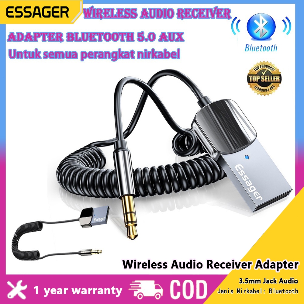 Jual Essager Wireless Audio Receiver Adapter Bluetooth 5.0 Aux USB ...