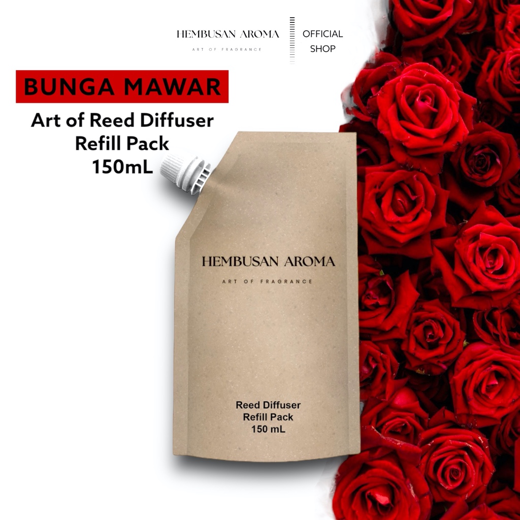Jual Hembusan Aroma Reed Diffuser Rose Pengharum Ruangan Aromaterapi ...