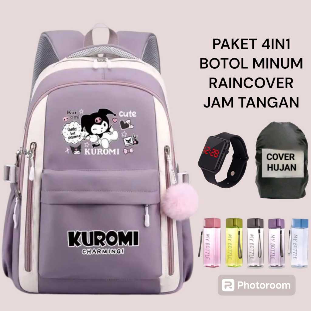 Jual TAS ANAK TERBARU 2024 RANSEL SEKOLAH SD SMP SMA ANAK PEREMPUAN KUROMI CHARMING KEKINIAN ...