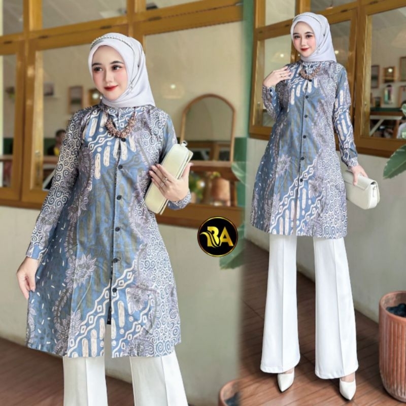Jual Tunik Batik Wanita Modern | Atasan Fashion Baju Muslim Wanita | Baju Batik Wanita Terbaru ...