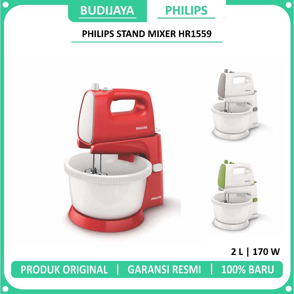 Jual Mixer Philips - 2 Liter - HR1559 - Stand Mixer - Mikser Philips ...