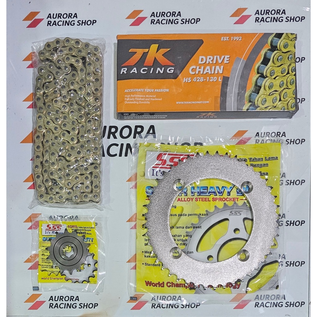Jual GEAR SET SSS SUPER MOTO KLX 150 / D TRACKER 150 & RANTAI TK 428 HS GOLD ORIGINAL | Shopee ...