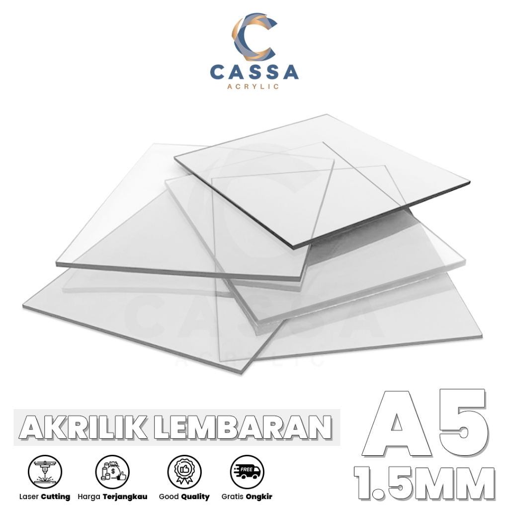 Jual Akrilik Lembaran Bening A5 1,5mm / Acrylic Sheet Clear Transparant ...