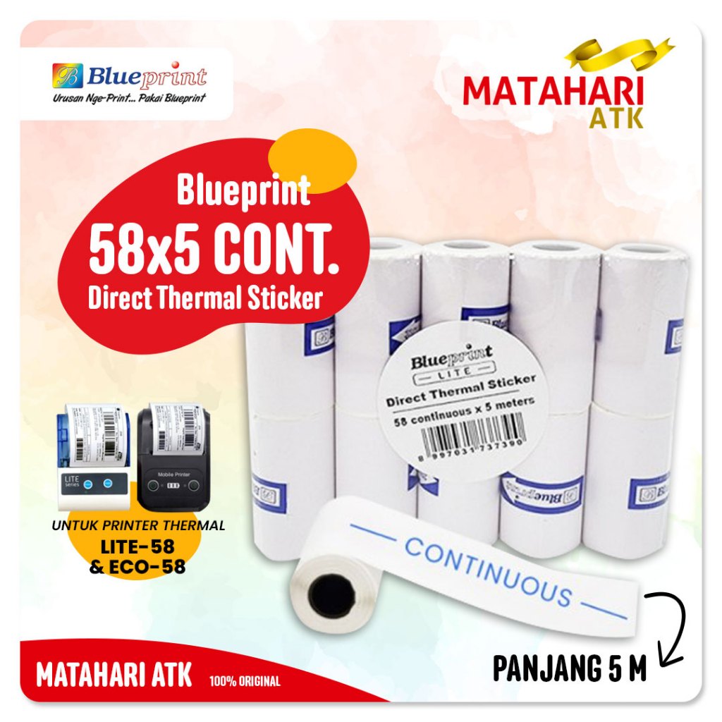 Jual 58x5 R Resi Label Pengiriman 58mm Kertas Thermal Sticker Barcode ...