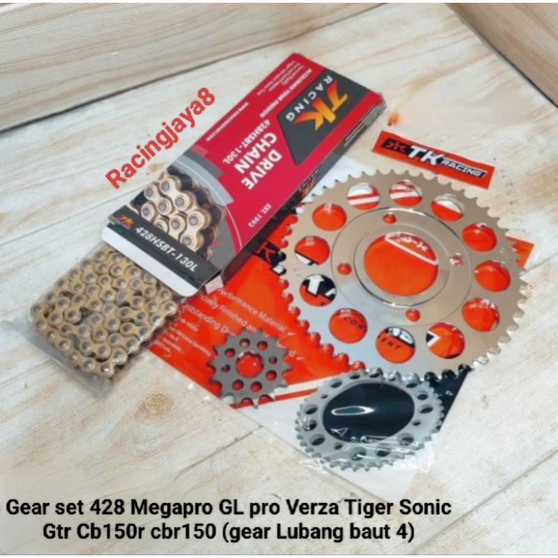 Jual Gear set Full TK racing Megapro GL neotech Verza Tiger Sonic Gtr Cb150r Cbr150 Set rantai ...