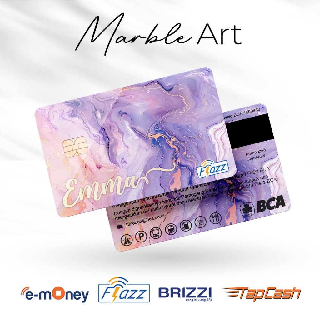 Jual Emoney Custom Marble Aesthetic Etoll Flazz Gen2 Tapcash Brizzi ...