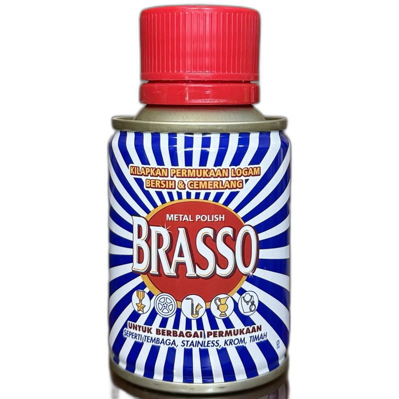 Jual METAL POLISH BRASSO 100 ML/PENGKILAT & PEMBERSIH CAIRAN BESI, LOGAM, STAINLESS 100 | Shopee ...