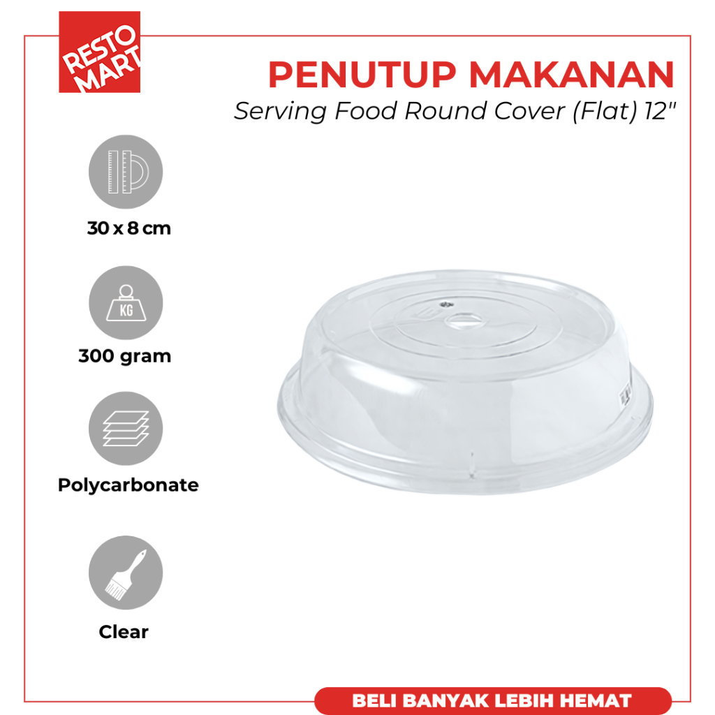 Jual Serving Food Cover / Penutup Makanan 30.5 cm / Round Food Cover 12 ...