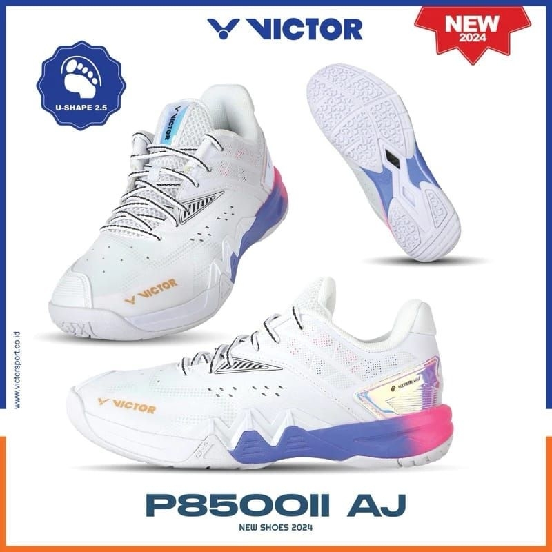 Jual SEPATU BADMINTON P8500II AJ WHITE ORIGINAL SEPATU BADMINTON VICTOR ...