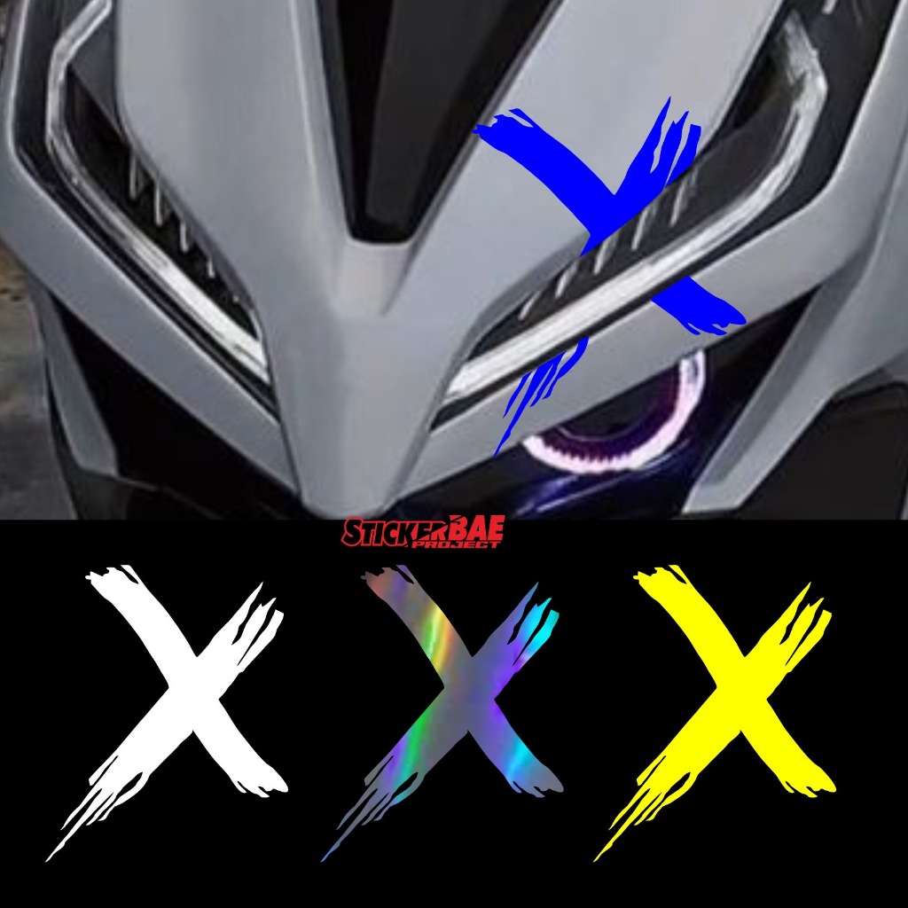 Jual stiker lampu motor logo x stiker cutting untuk motor | Shopee ...