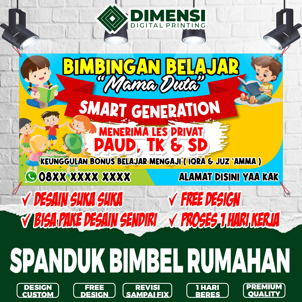 Jual BANNER SPANDUK BIMBEL RUMAHAN / SPANDUK BIMBINGAN BELAJAR ...