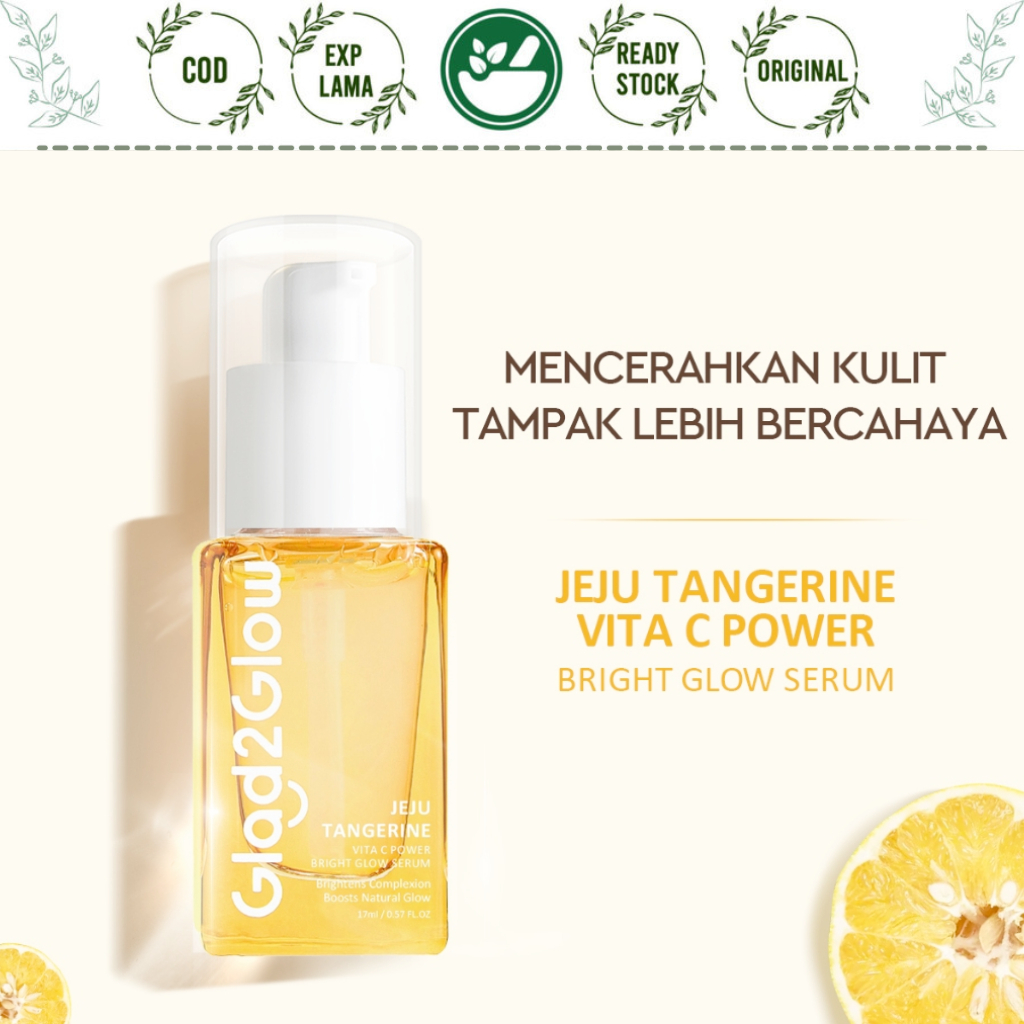 Jual GLAD2GLOW JEJU TANGERINE VITA C POWER BRIGHT GLOW SERUM VIT C DARK ...