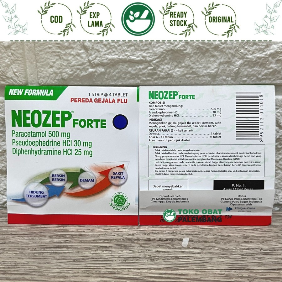 Jual NEOZEP FORTE PEREDA FLU ISI 4 TABLET | Shopee Indonesia