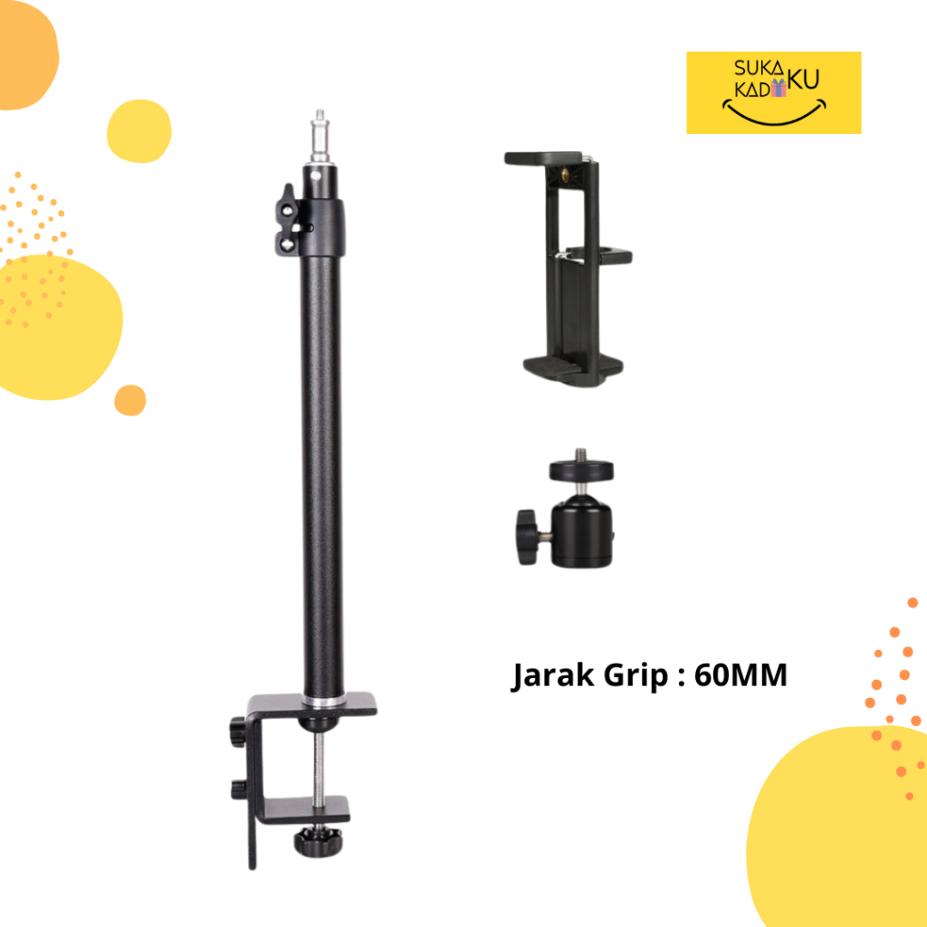 Jual Desk Mount Stand Clamp Table Bracket Meja w/ Ipad Clamp & Ballhead ...