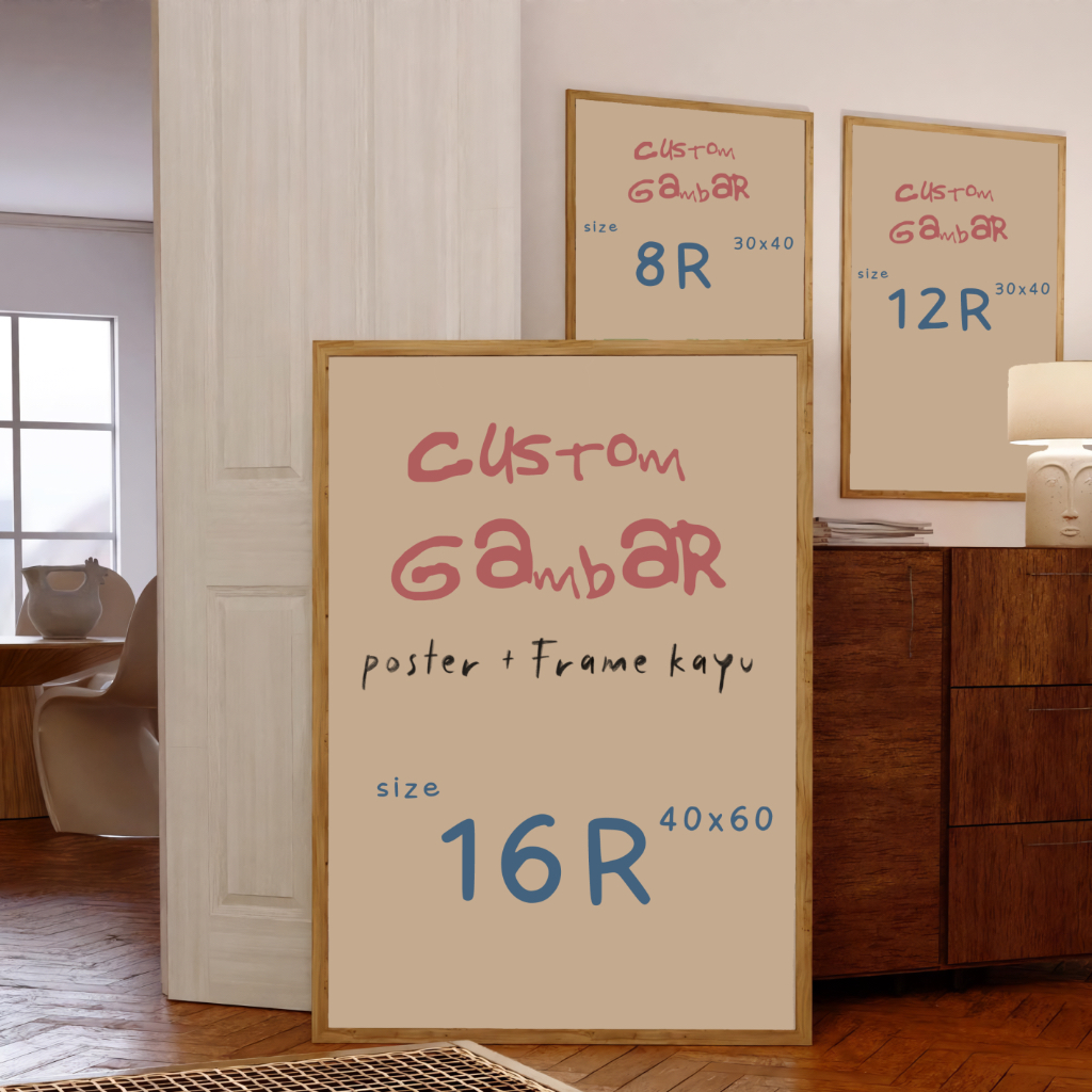 Jual Poster Frame Kayu custom Gambar walldecor hiasan dinding | Shopee ...