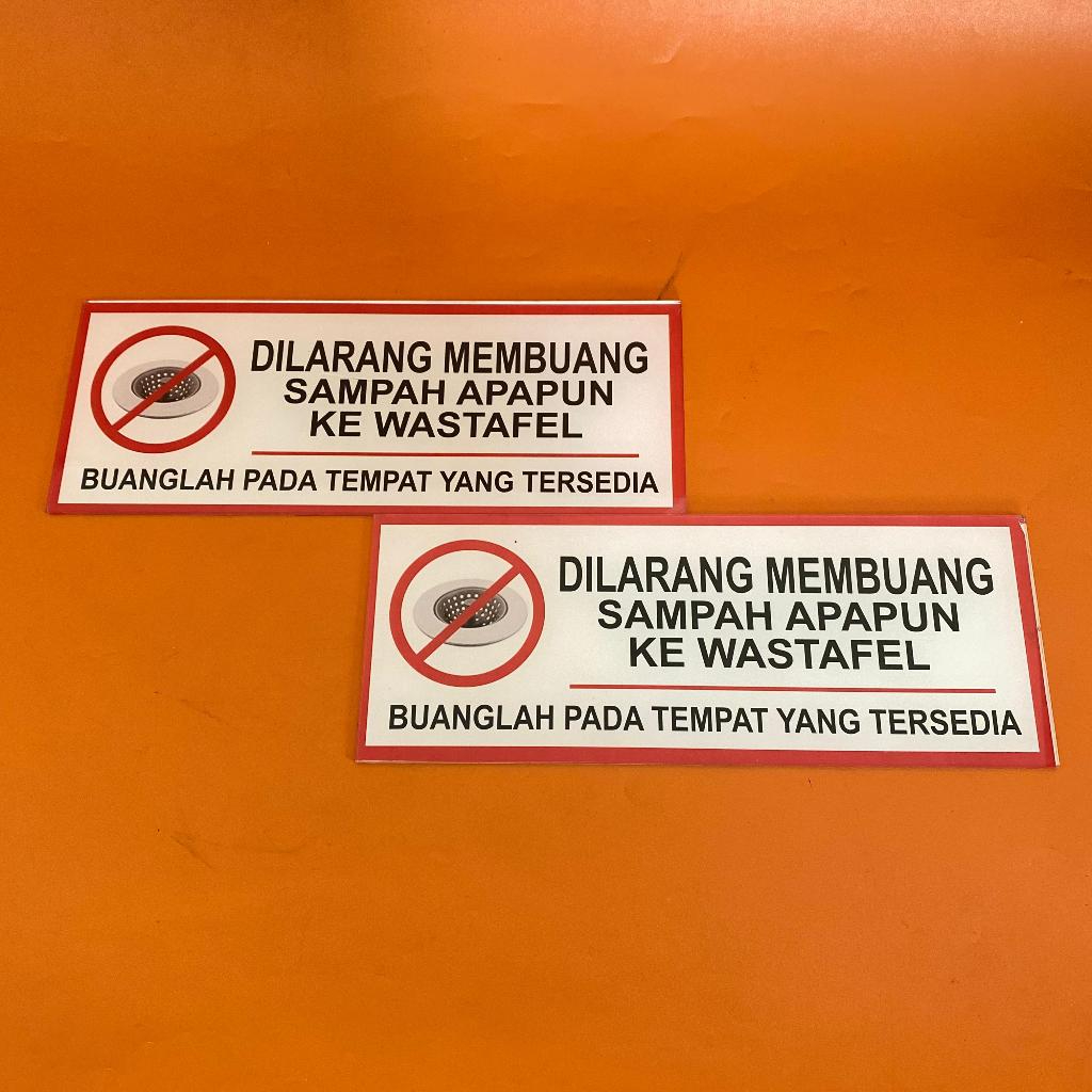 Jual Papan Akrilik Dilarang Membuang Sampah Apapun Ke Wastafel ... Jual Papan Akrilik Dilarang Membuang Sampah Apapun Ke Wastafel ...