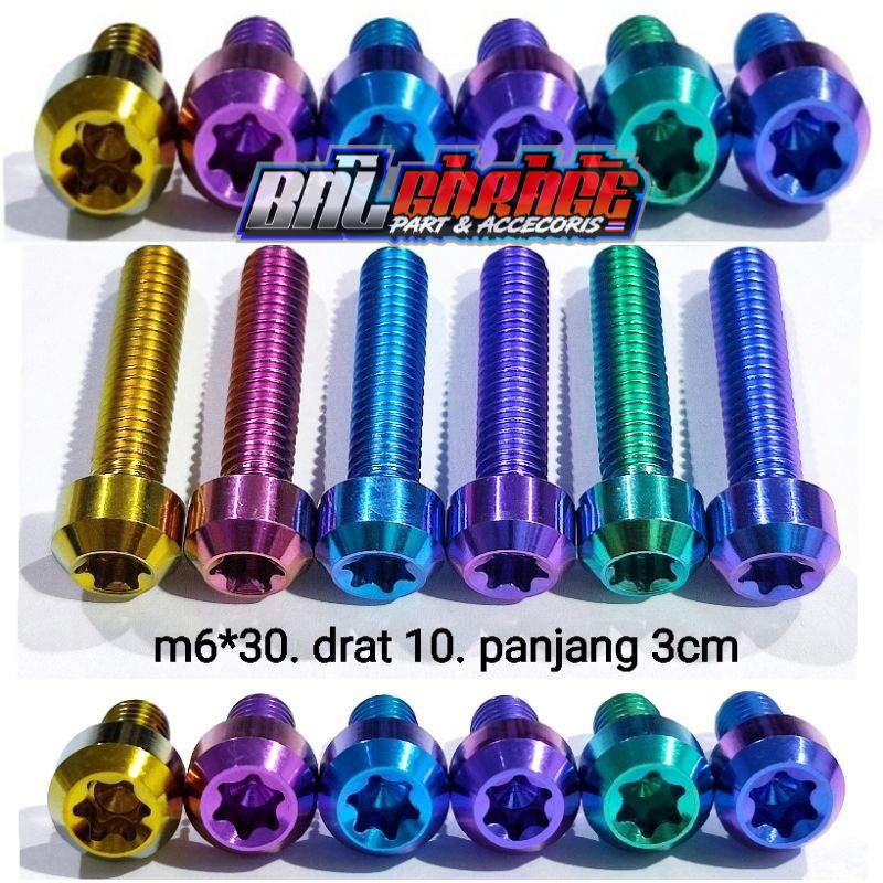 Jual baud titanium 6x30 smile head drat 10 panjang 3cm(1biji) | Shopee ...