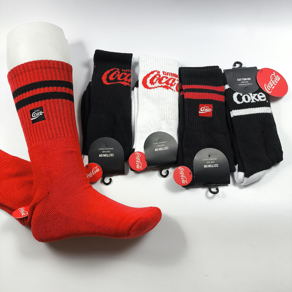 Jual Kaos Kaki Cotton On Coca Cola Crew Active Socks Panjang Tebal ...
