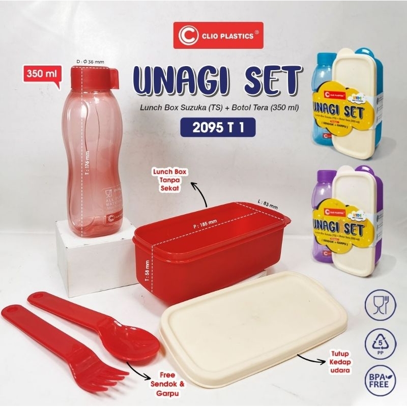 Jual Lunch box set Unagi set Clio / Kotak Makan Botol Minum set Unagi | Shopee Indonesia