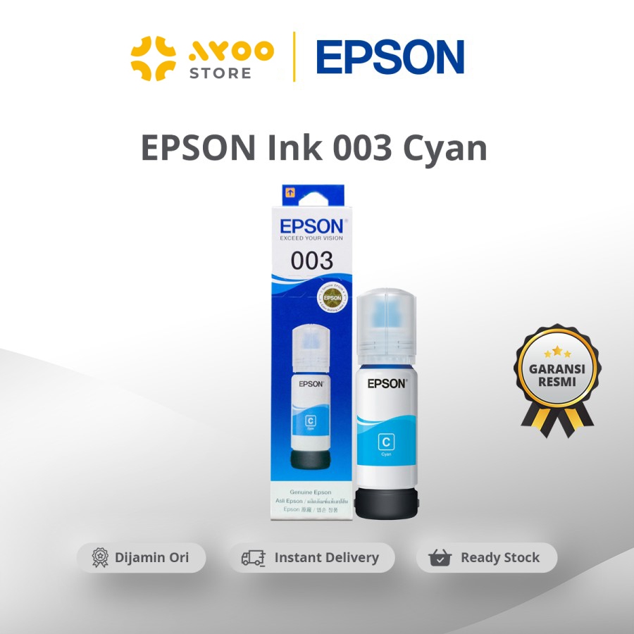 Jual EPSON Tinta 003 Cyan Original | Shopee Indonesia