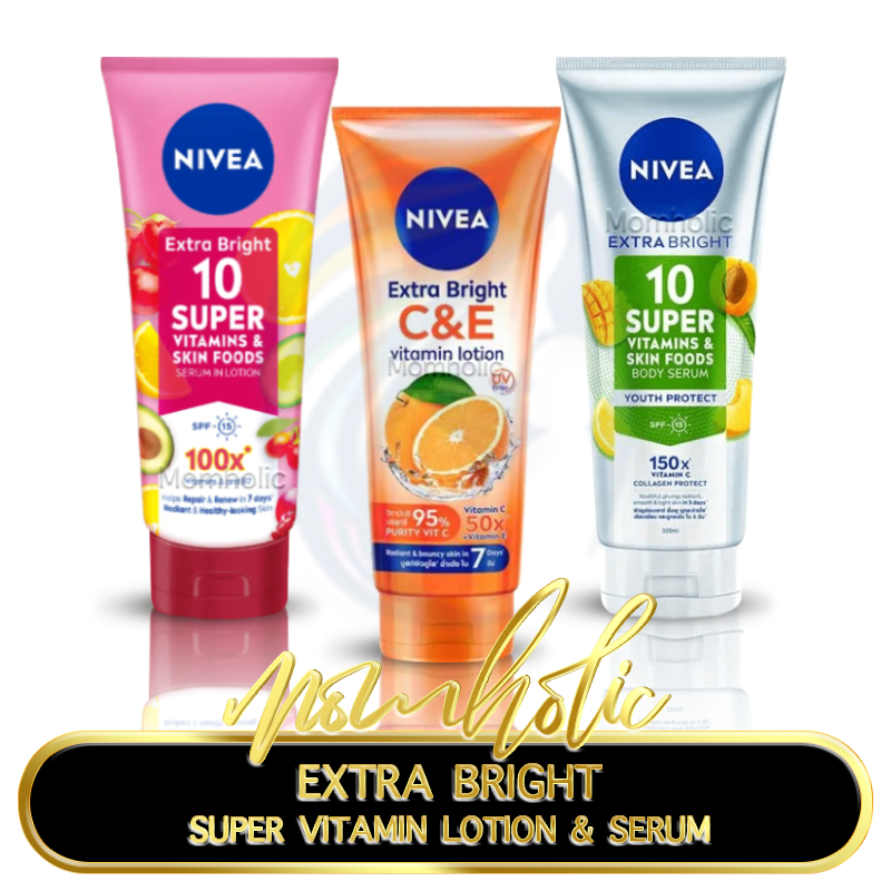 Jual NIVEA Extra Bright Vitamin Lotion C&E 10 Super Vitamin Serum Youth ...
