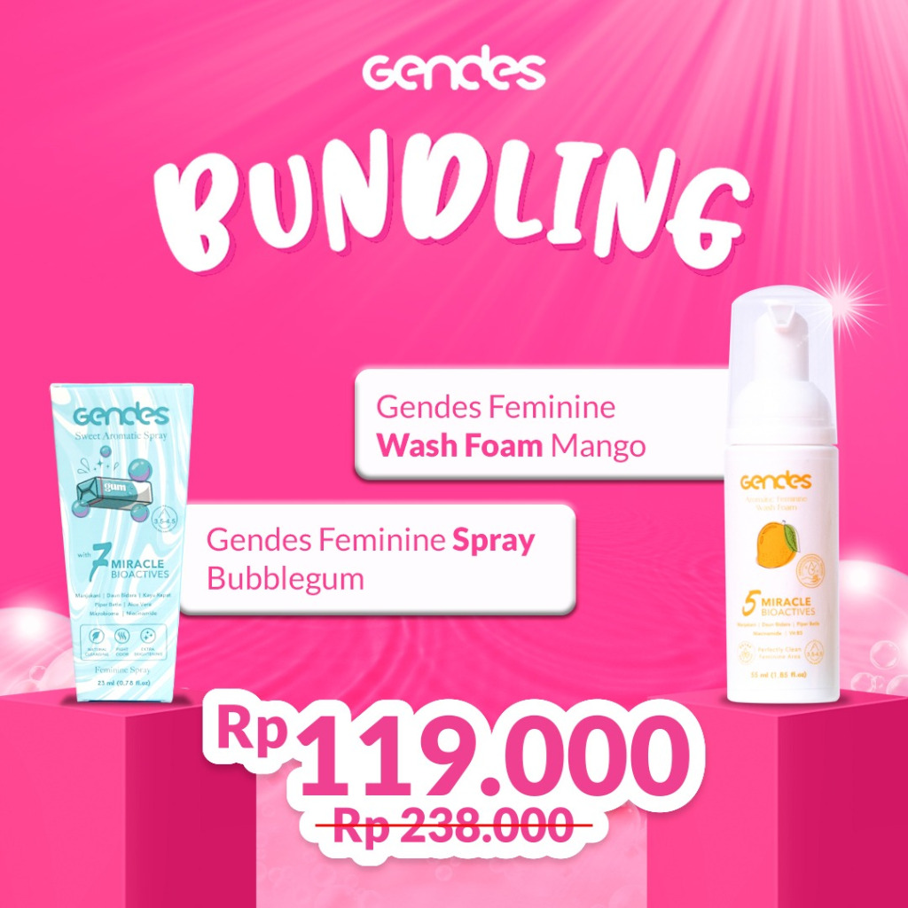 Jual Gendes Paket Promo Bundling Feminine Wash Foam Mango dan Sweet Aromatic Feminine Care Spray ...