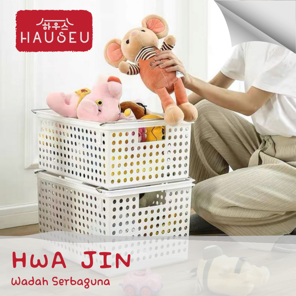 Jual HAUSEU - HWA JIN Kotak Keranjang Barang Rumah Stackable Tumpuk ...