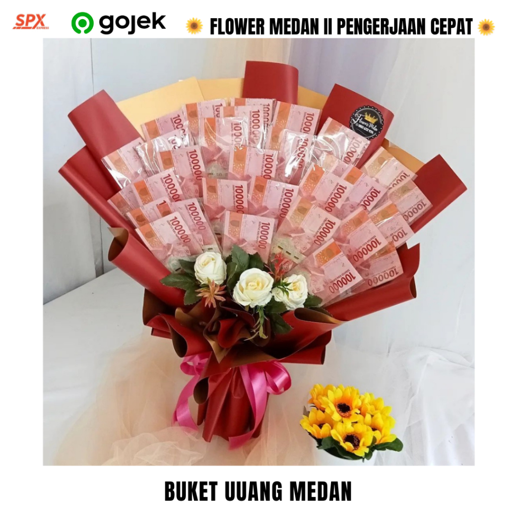 Jual BHU01 flower medan Bunga Uang Kertas Duit Asli Hadiah Lebaran ...