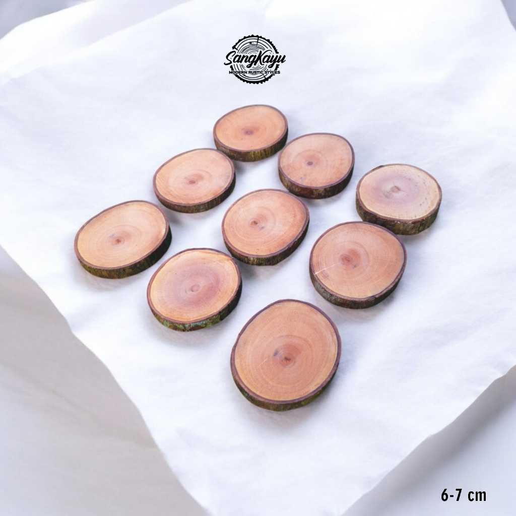 Jual SangKayu Wood Slice 6-7 cm Wooden Slices Log Potongan Kayu ...